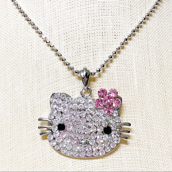 Hello Kitty | Jewelry | Hello Kitty Harajuku Silver Pink Cz Chain Neck ...